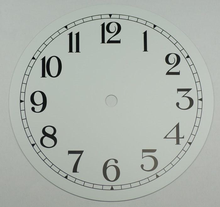 NEW white clock dial 7 inches 177mm aluminium black Arabic figures clo ...